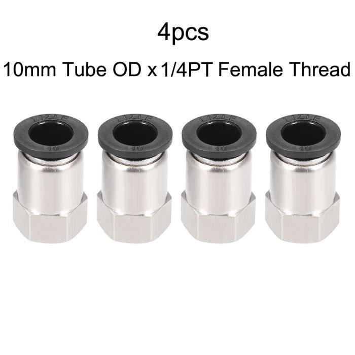 Happy-MAP Raccord enfichable de tube 10mm OD x 1-4 PT Filetage femelle Connecteur pneumatique ...