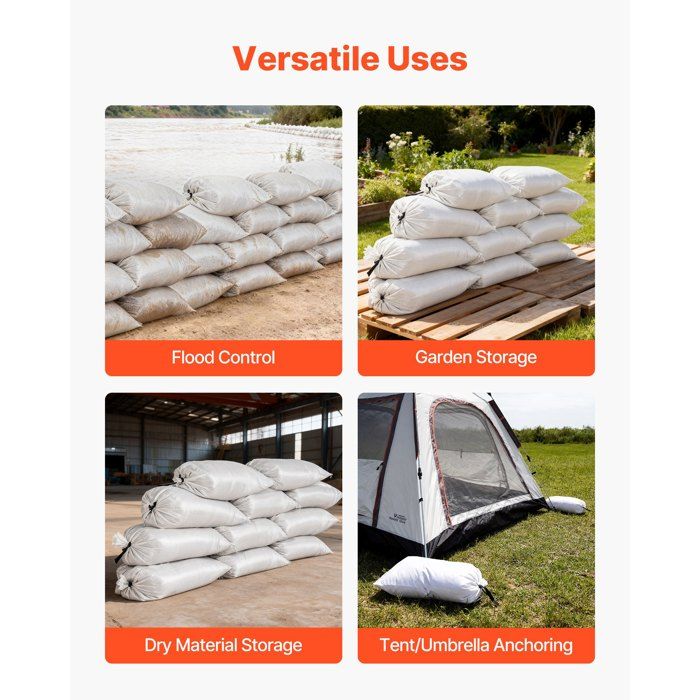 Sacs de Sable Vides Lot de 100 Sacs de Sable Résistants 40x66 cm pour ...