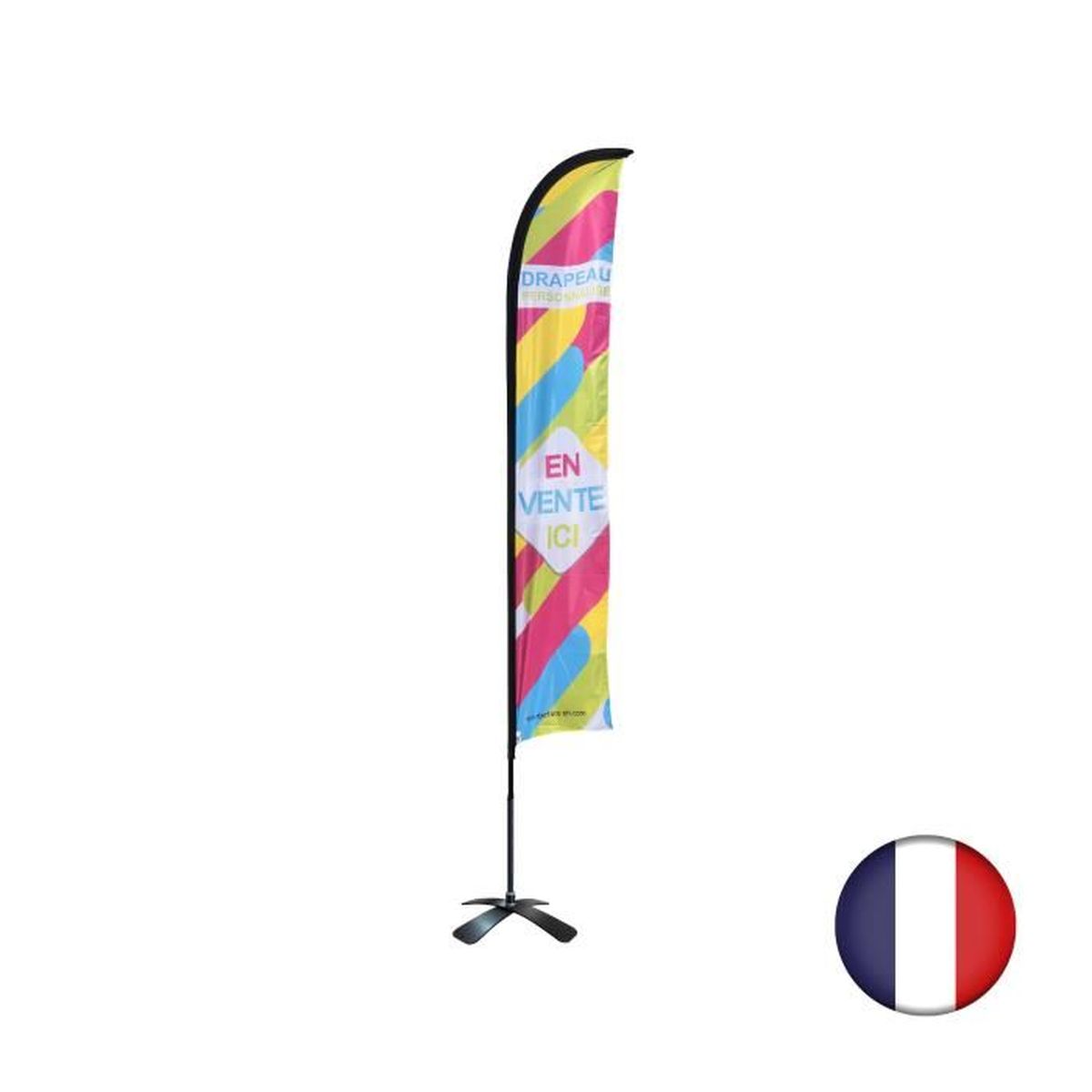 Drapeau personnalisé de dimensions 330 x 70 cm avec kit Tramontane ...