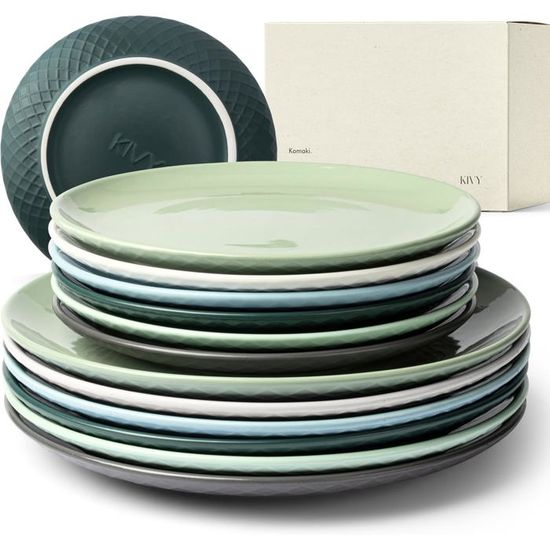 KIVY Service de table pour 6 personnes, résistant aux rayures et au ...