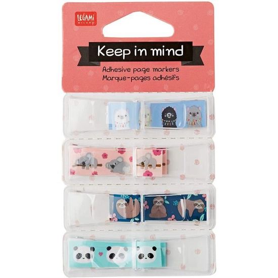 Legami KIM0004 Keep in Mind Marque-page Autocollants Animals,303 ...