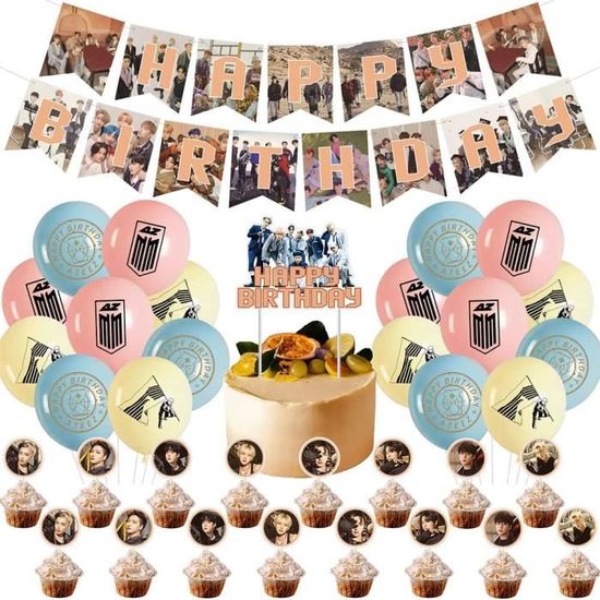 Ateez Birthday Party Supplies, 36Pcs Kpop Ateez Cake Topper Birthday ...