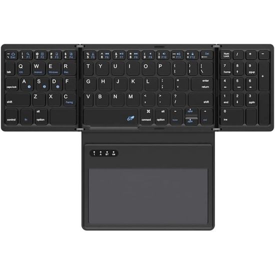 Clavier Bluetooth Sans Fil Avec Pavé Tactile - Clavier Pliable De Poche ...