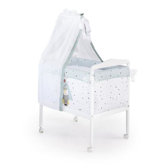 TANUKI - Berceau bébé en bois "POLAR BEAR" bleu de 0 à 12 mois jusqu'a ...