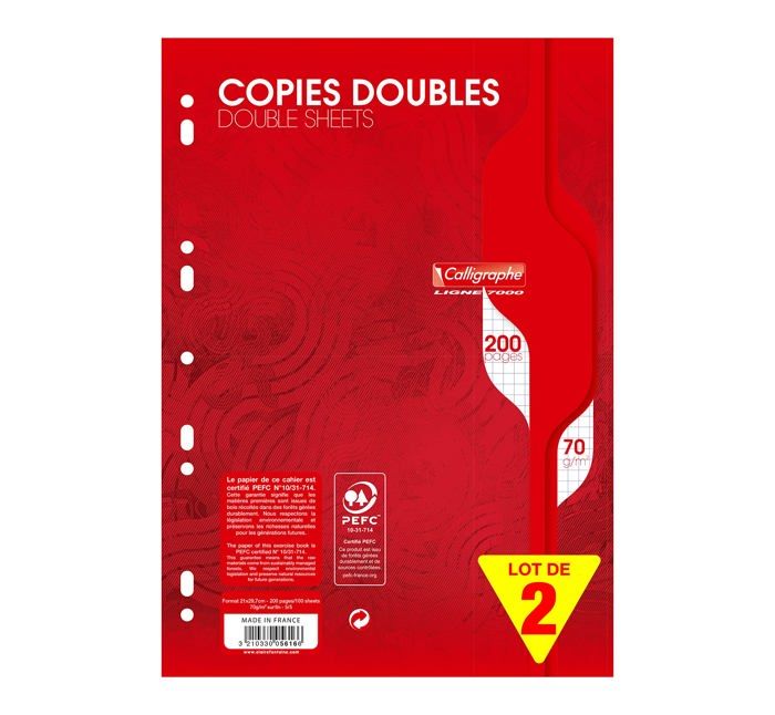 Feuillet mobile - copie double Clairefontaine - 5616AMZC - Cdiscount ...