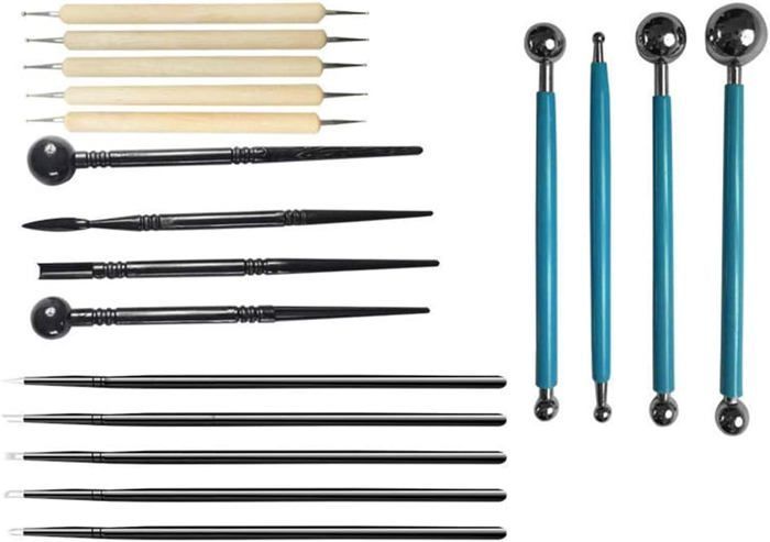 Outil Modelage Argile,18 Pièces Outil en Céramique Set Outil de Poterie ...