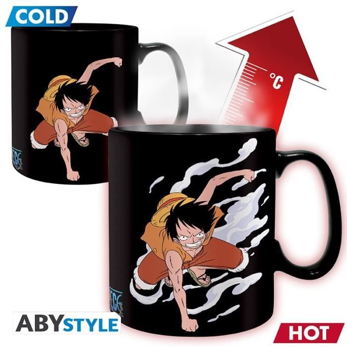 Mug - ABYSTYLE - ONE PIECE - 460 ml - Thermo-réactif - Luffy & Ace ...