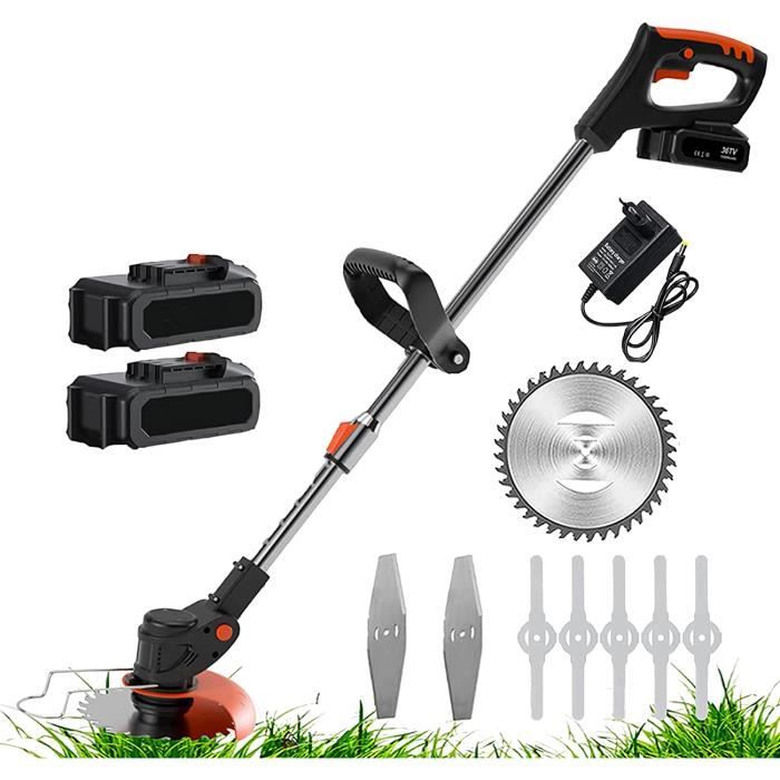 Coupe-Herbe Électrique sans Fil, Tondeuse À Gazon 21V-1800W Débroussailleuse Coupe-Bordure ...