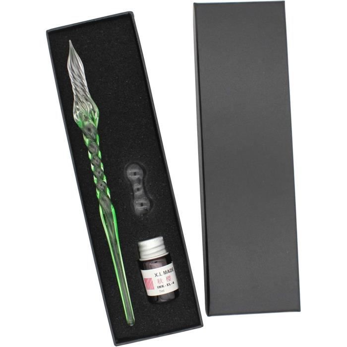 Glass Dip Pen Sign Pen Set 1 Stylo En Verre, Bouteille D'Encre 7 Ml, 1 ...