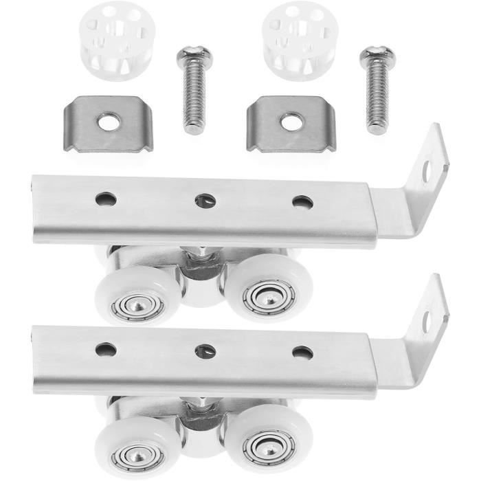1 Ensemble De Porte Coulissante Roulettes En Acier Inoxydable 4 Roues ...