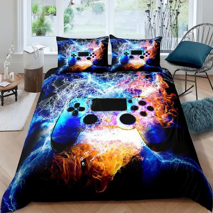 Housse De Couette Manette De Jeu 220X240 Cm 2 Personnes 3D Motif Gamer ...