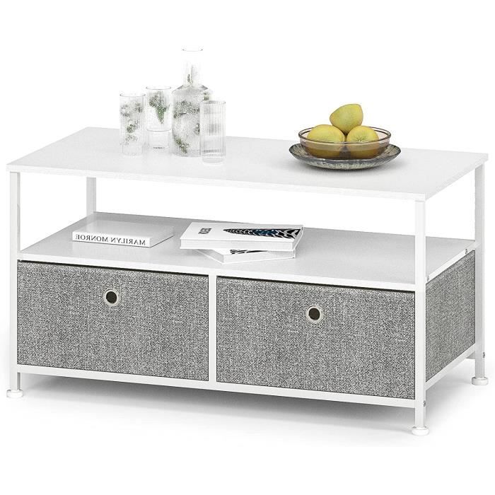 Table Basse Metallique Espace de Rangement Ouvert Meuble de Rangement ...