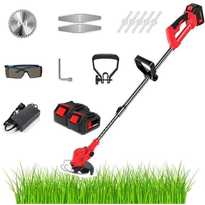 Coupe-bordure sans fil Tondeuse à gazon Coupe-bordure électrique Coupe-herbe à batterie pour ...