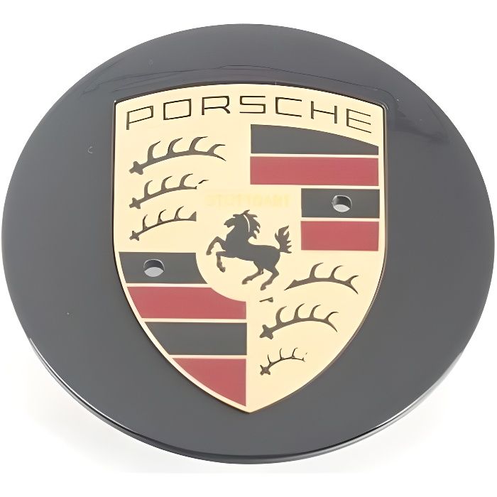 4 x centre de roue cache moyeu Porsche noir courbée 76mm logo couleur ...
