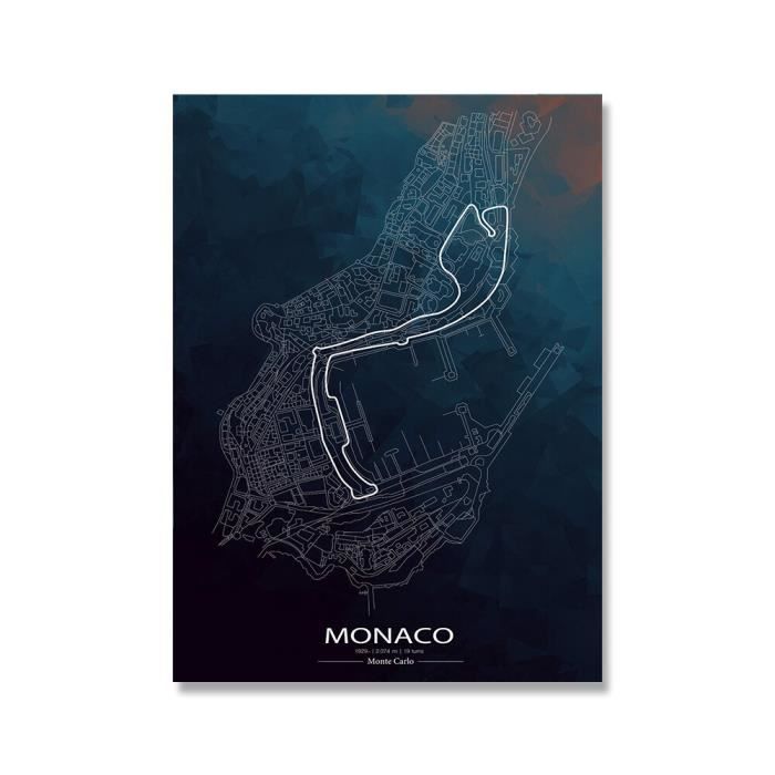 Tableau - Toile,Affiche de Circuit de Monaco F1,peinture sur toile ...