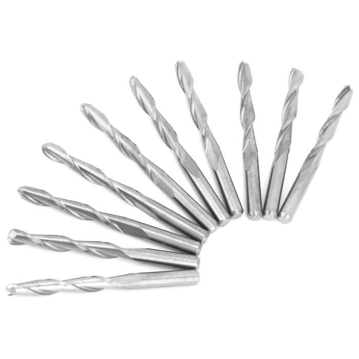 Fraise en tungstène 2 Flûte Spirale pour Bois - MINIFINKER - 10 pièces ... Fraise en tungstène 2 Flûte Spirale pour Bois - MINIFINKER - 10 pièces ...