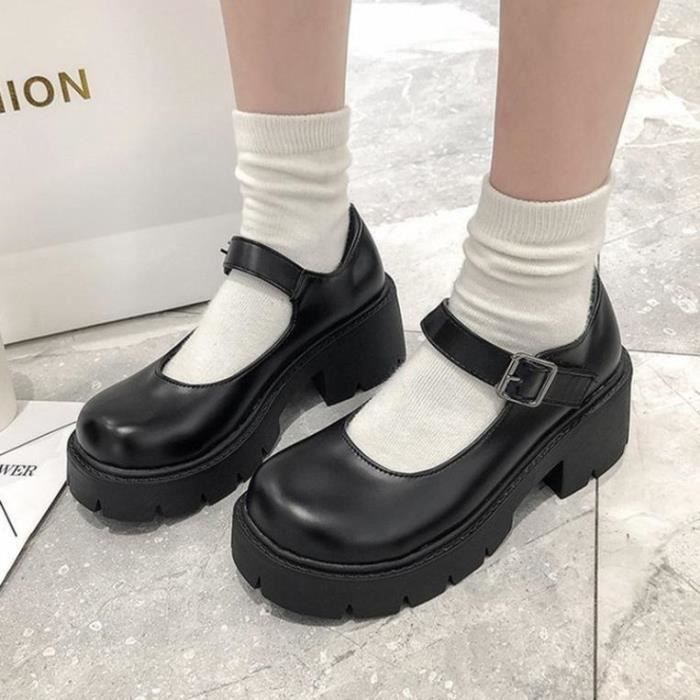 Chaussures à talons hauts pour femmes, style japonais, Mary Jane ...