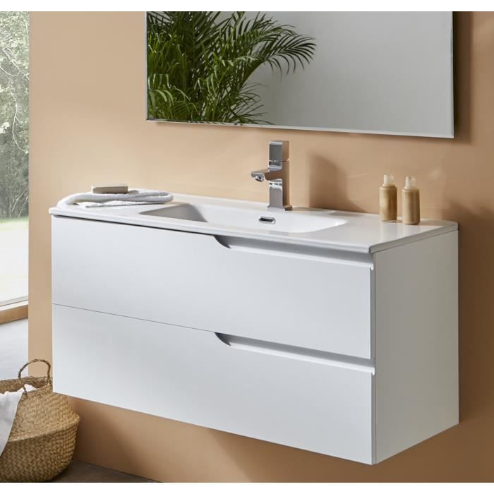 Ensemble de salle de bain Milan avec 2 tiroirs suspendus avec plan ...