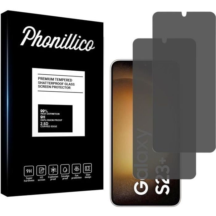 Verre Trempé Pour Samsung Galaxy S23 Plus [pack 2] Film Noir Anti