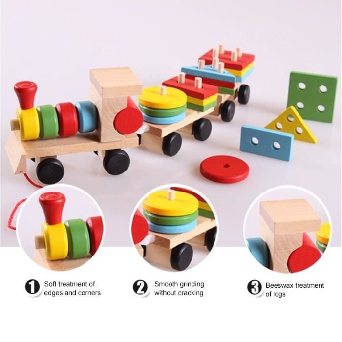 Jouet de tri de couleurs et de formes en bois, jouet assorti de puzzle ...