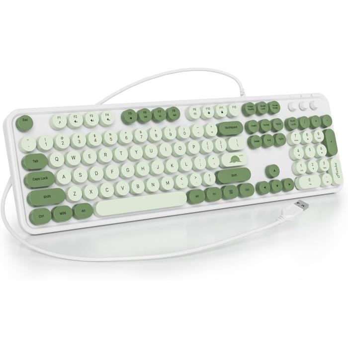 Clavier À Membrane 100%,104 Touches Punk Style Machine À Écrire Rétro ...