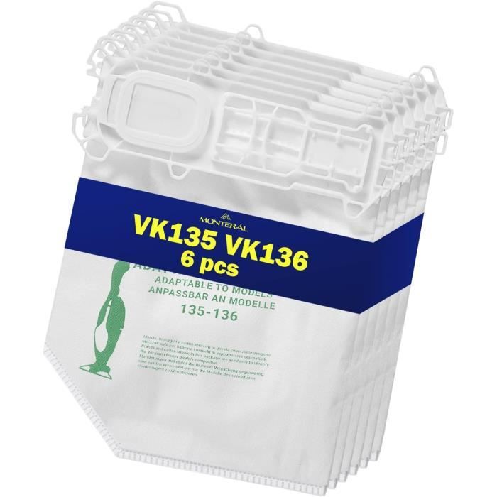 Luernas 6 Pièces Sac Aspirateur Pour Vorwerk Kobold Vk135 Vk136 Sacs ...