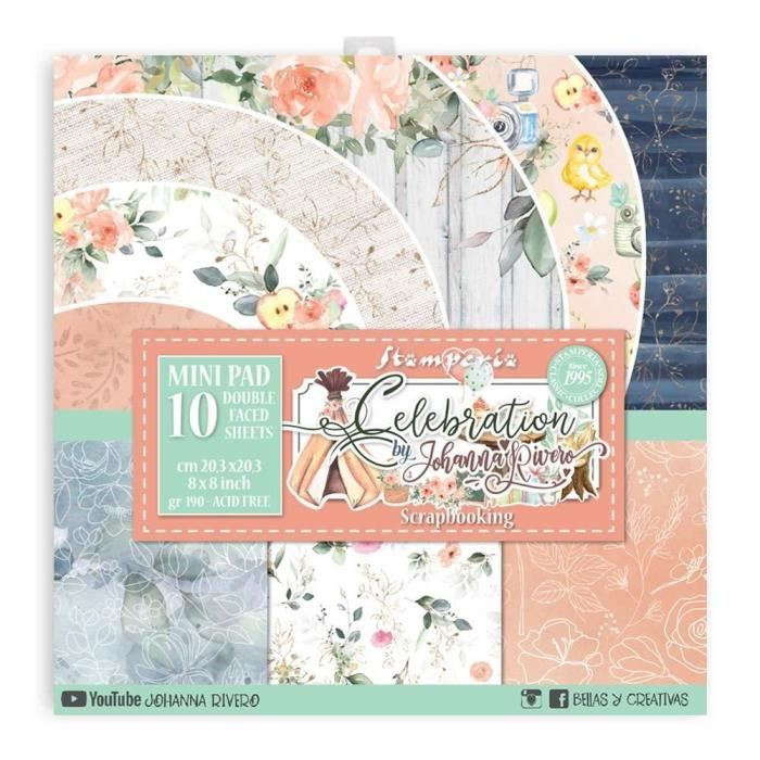 Set de 10 feuilles de papier scrapbooking 'Celebration' de Stamperia ...