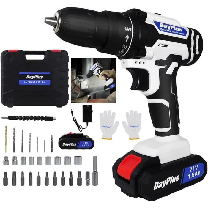 Mini - Foreuse Électrique, Foreuse À Percussion Sans Fil 25 + 1 Couple ...