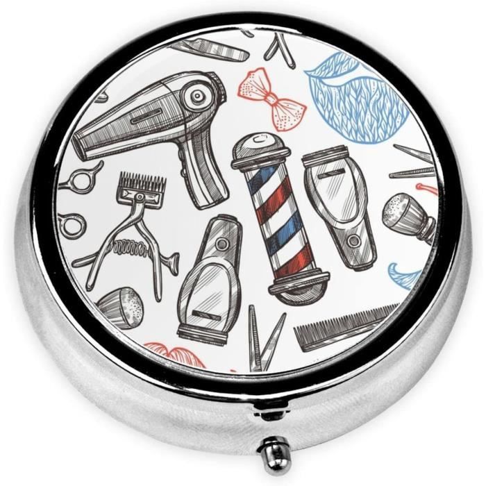 Barber Shop Pilulier De Poche Portable De Style Monochrome - Mini ...