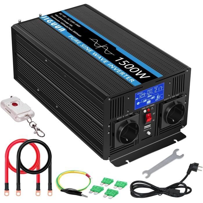 1500W Convertisseur 12V 220V Pur Sinus Avec Chargeur 30A Et Fonction Priorité Secteur Et Asi,2 ...