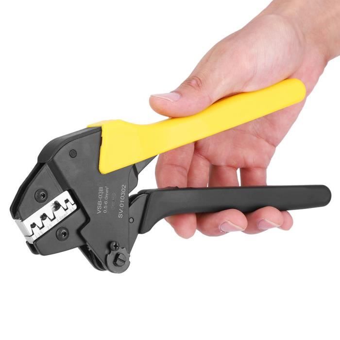 ZJCHAO outil de sertissage Pince à sertir à cliquet 0,25 ~ 6 mm² AWG23-10 Pince à sertir de ...