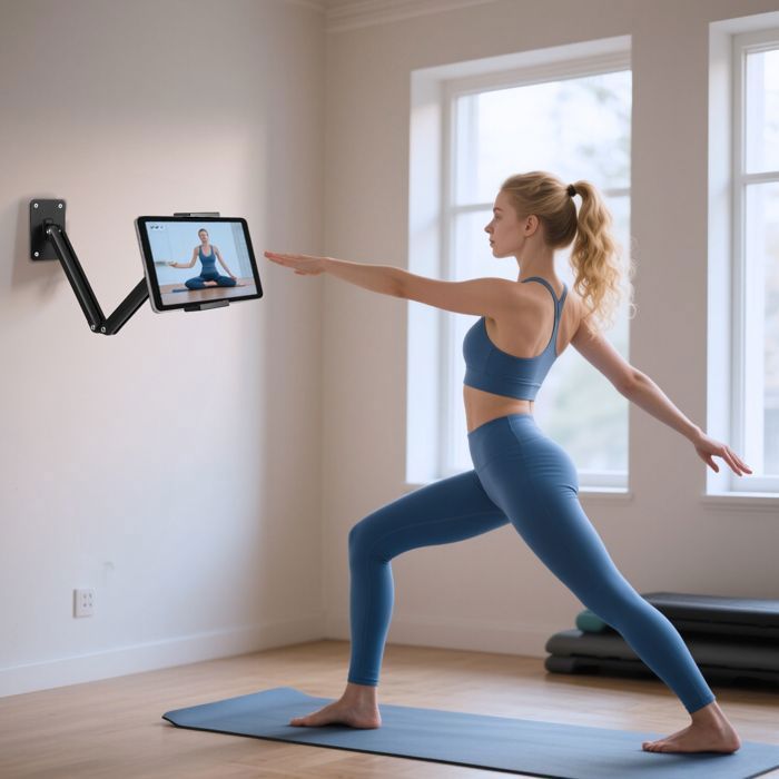 Support Mural Tablette en Aluminium,Pliable et Réglable, Support iPad ...