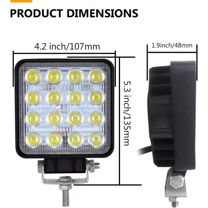 Lot De 10 Feux De Route Led 10,2 Cm 48W Faisceau De Travail Barre D ...