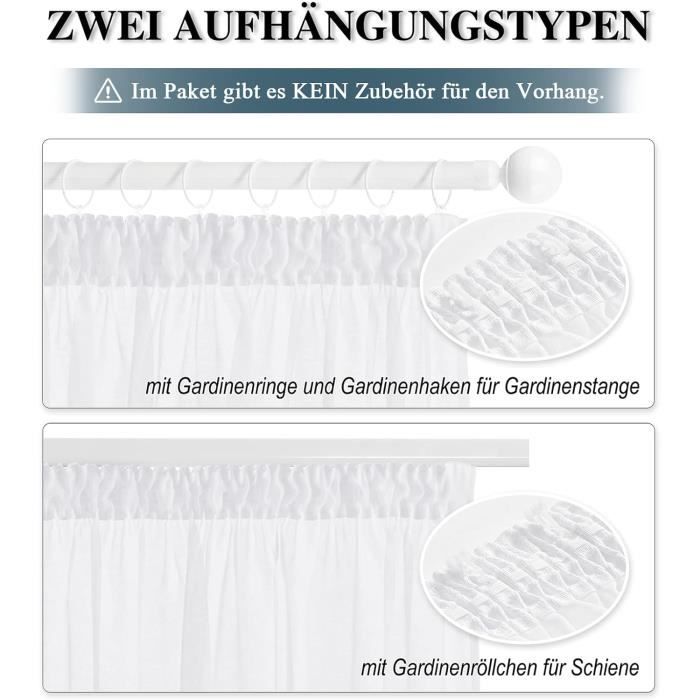 Rideaux Voilage Galon Fronceur Voilage Blanc Grande Décorations Chambre ...