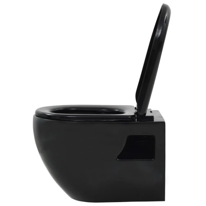 CUQUE Toilette suspendue au mur avec réservoir caché Céramique Noir ...