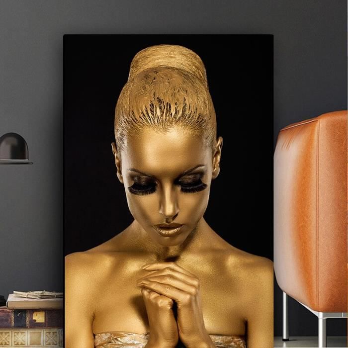Peinture à Lhuile Sur Toile De Femme Nue Africaine Noire Affiches Et