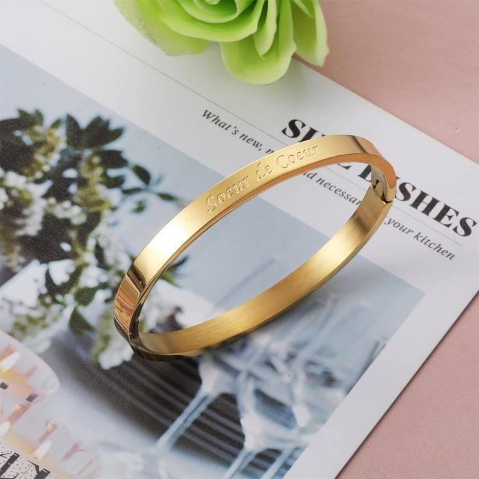 Femme Fin Bracelet Message Acier Inoxydable Avec Phrase Inspirante ...