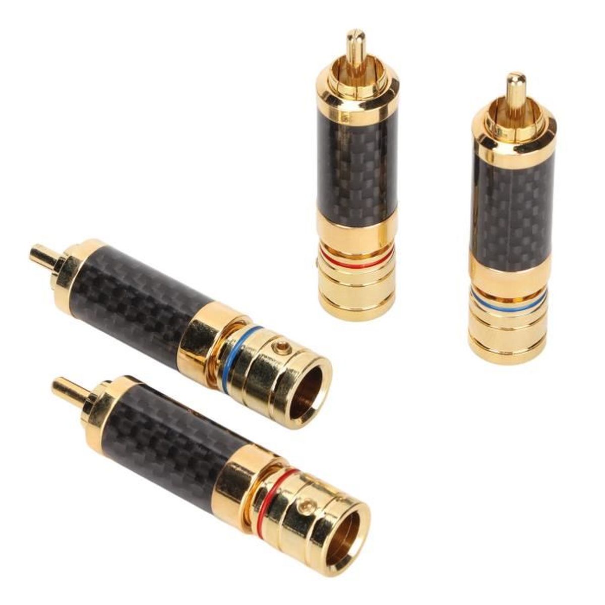 LMC -Prises 4pcs Plugs Plaqué Or Blindé Shell Lossless Solder Haut ...