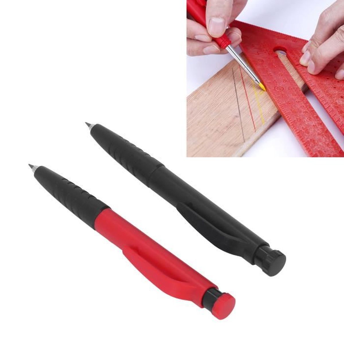 Crayon de menuisier Lot de 2 marqueurs de crayon de charpentier avec 12 ... Crayon de menuisier Lot de 2 marqueurs de crayon de charpentier avec 12 ...