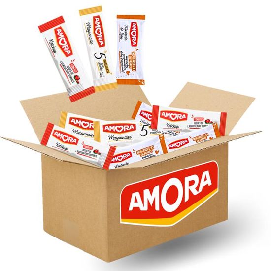 AMORA | 100 sticks de sauces assorties : Ketchup, Mayonnaise et ...