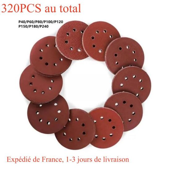 Disques de Ponçage Papier Abrasifs 320 Disques Ponceuse: P40/P60/P80 ...