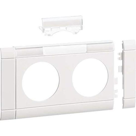 Façade double prise - HAGER - TEHALIT GB08021 VWS - Blanc - Filaire ...