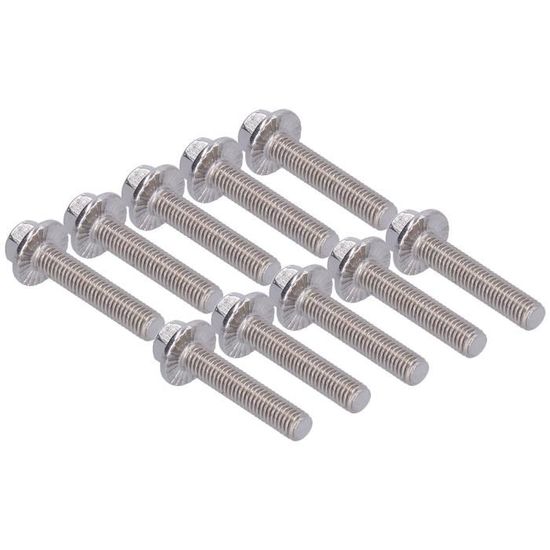 10 pièces boulons à tête hexagonale à bride en acier inoxydable 304 vis ...