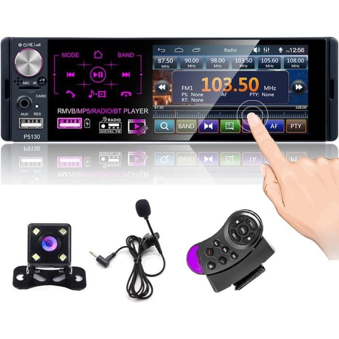 Rds Autoradio Bluetooth 1 Din Stéréo, 4,1 Pouces Écran Tactile Capacitif Fm-Am Récepteur Radio ...