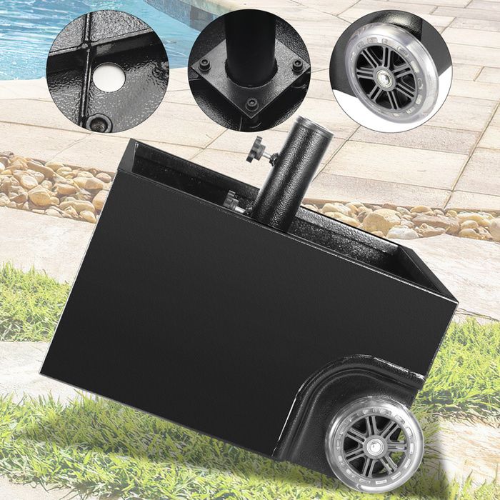 Randaco Support de Parasol sur roulettes Socle de parasol 68kg Pot de ...