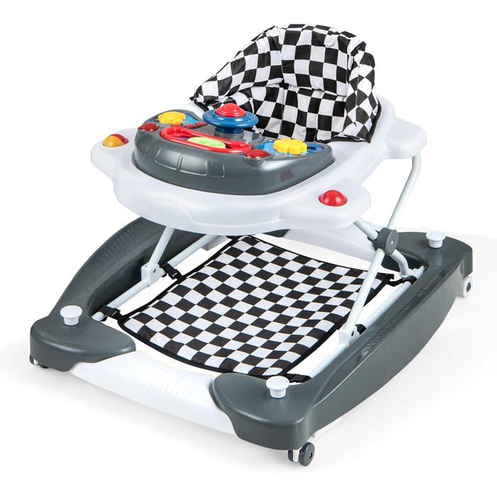 LIFEZEAL 6 in 1 Foldable Baby Walker with 3 Adjustable Heights ...