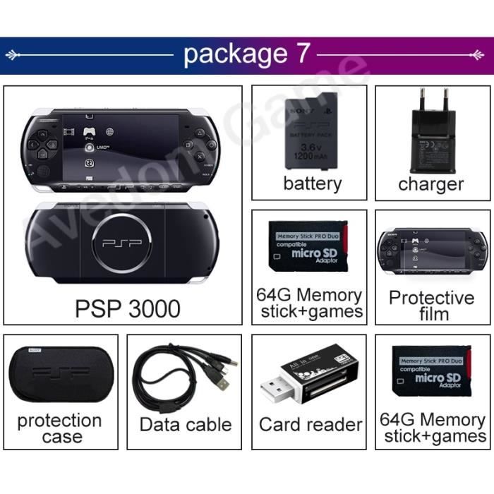 Carte mémoire originale reconditionnée pour console de jeu PSP 3000 Sony - Noir - Cdiscount Jeux ...