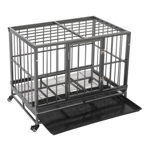 Cage de transport pliable pour chien avec roulettes et plateau, 2 ...