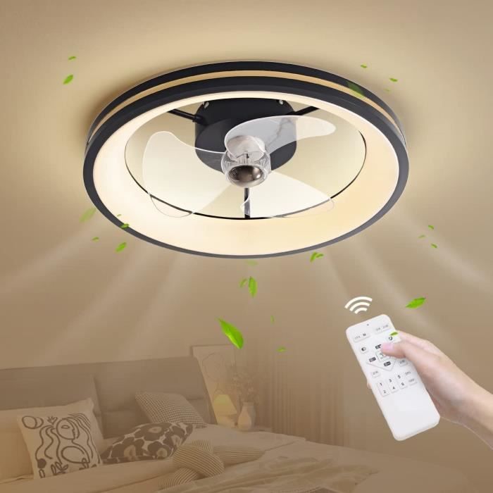LED Fan Plafonnier Ventilateur De Plafond Avec Éclairage Ultra-Mince ...