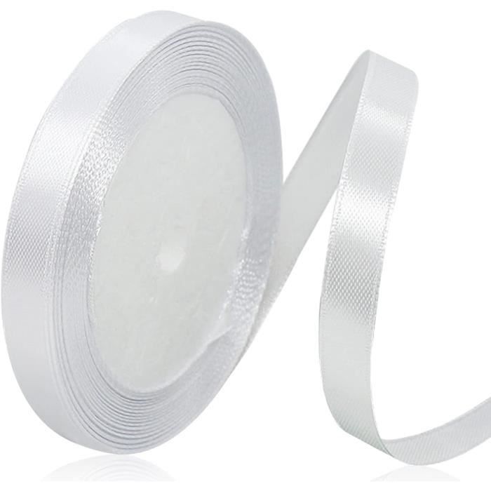 Ruban De Satin Blanc 10Mm X 22M, Ruban Satinée Pour Emballage Cadeau ...